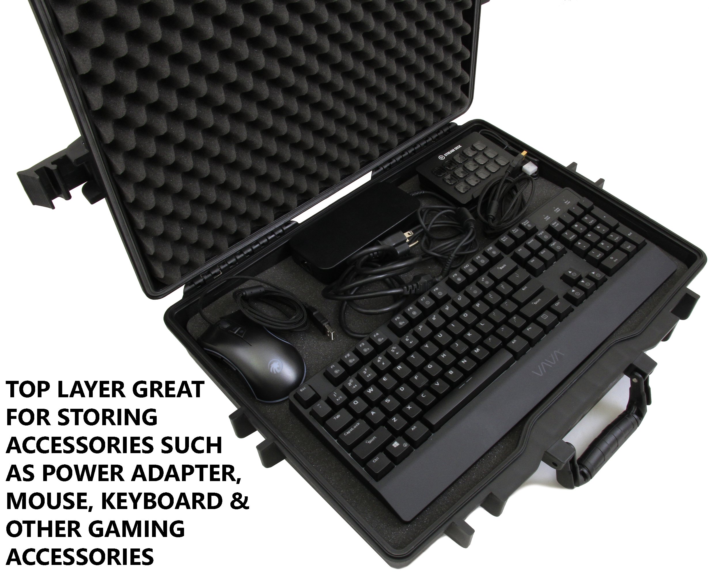 CASEMATIX 15.6 to 17 inch Waterproof Laptop Hard Case Compatible with Razer Blade Gaming Laptops 17, Stealth and More Computer Accessories Up to 17 Inches - Case Only