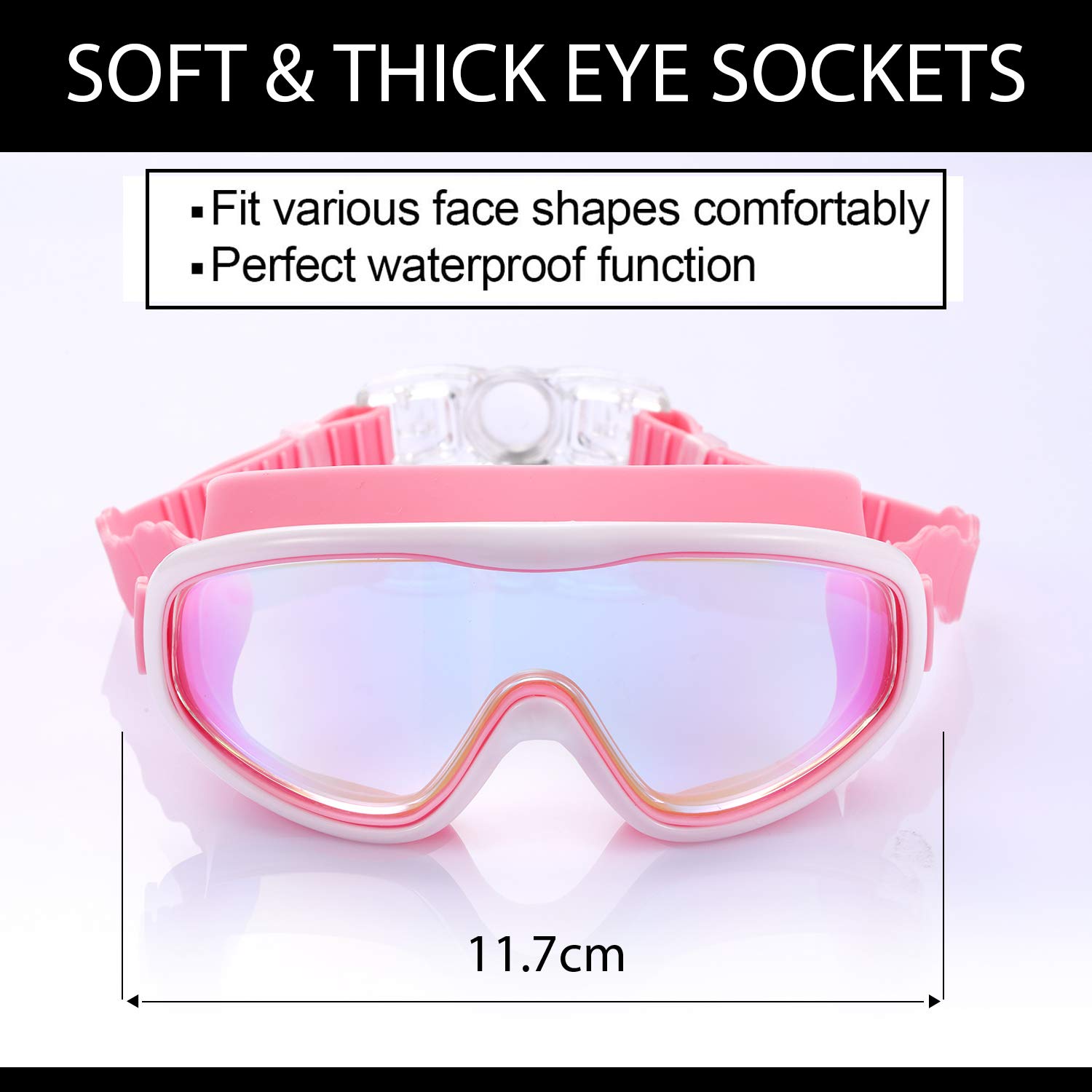 Young4us 2 Pack Kids Swim Goggles, Swimming Glasses for Children from 3 to 15 Years Old