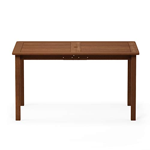 Furinno Patio Furniture Hardwood Outdoor Dining Table, Natural