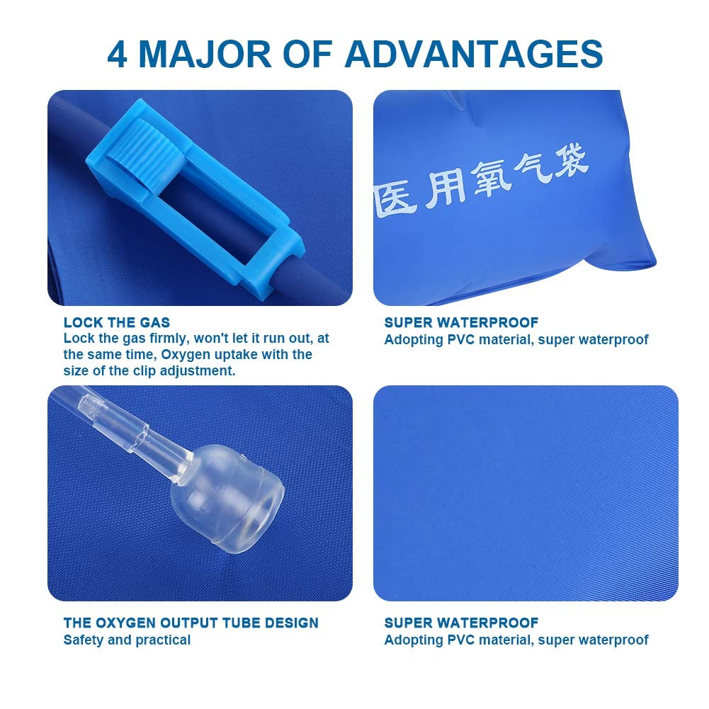 Qinlorgo 42L Portable Oxygen Bag - Emergency Oxygen Bag PVC Material Oxygen Carry Bag