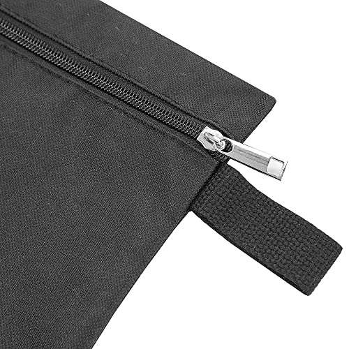 EZEKMAF Zipper Pencil Bags, 2 Pc Pen Pouches, 9 By 6.7 Inch 600D Oxford Fabric Water Resistant Markers Eraser Zippered Bag Pouch, Office School Suppliers, Cosmetic, Makeup Small Tools Bulk, Black.