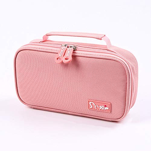 Pencil Case Large Capacity Pen Case School Large Storage Pencil Pouch Organizer case (Pink)…