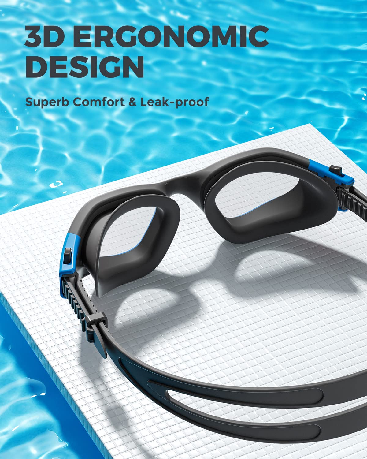 OMID Swim Goggles, P2 Lite Comfortable Anti-Fog Swimming Goggles for Men Women Adults Youth