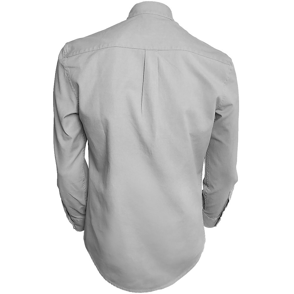 The Celtic Ranch Collarless Shirt for Men, Irish Grandfather Cotton Linen Long Sleeve Button Down Banded Collar Dress Shirt with Pocket (Grey Ash, XL)