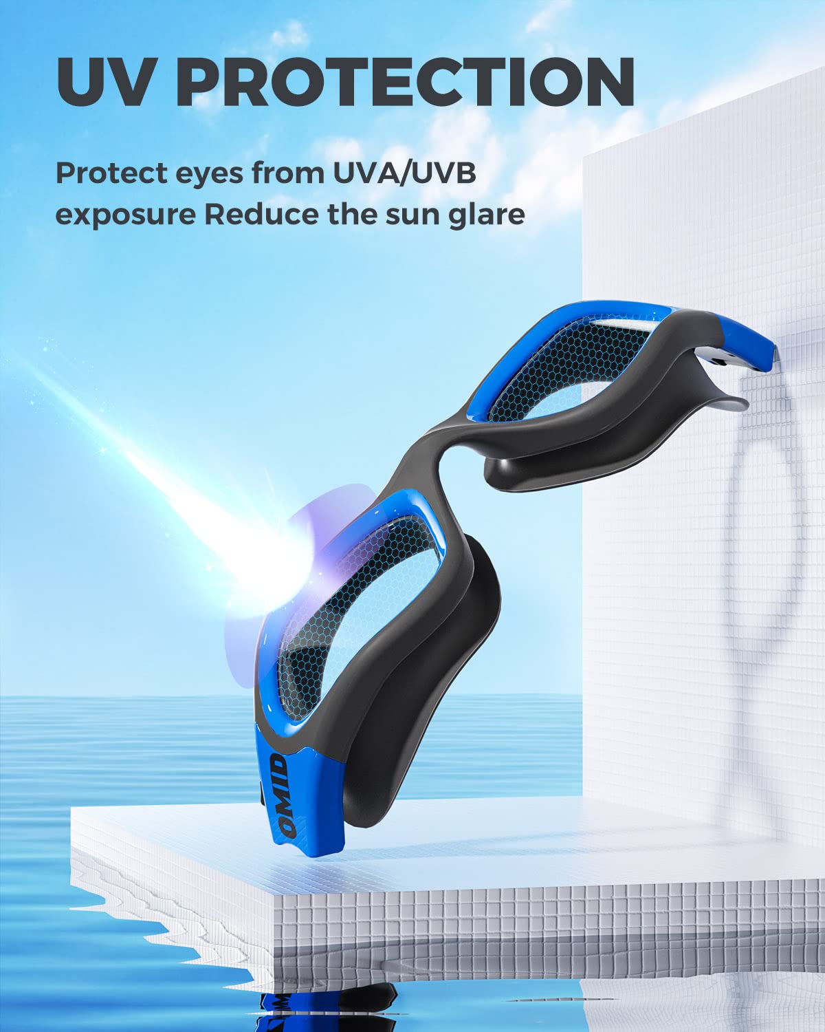 OMID Swim Goggles, P2 Lite Comfortable Anti-Fog Swimming Goggles for Men Women Adults Youth