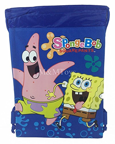 Sponge-BOB Blue Drawstring Backpack School Sport Gym Tote Bag,#G14E6GE4R-GE 4-TEW6W209703