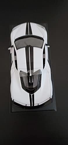 Maisto Diecast Cars 2020 Chevy Corvette Stingray C8 Coupe with High Wing White with Black Stripes 118 Diecast Model Car by 31455