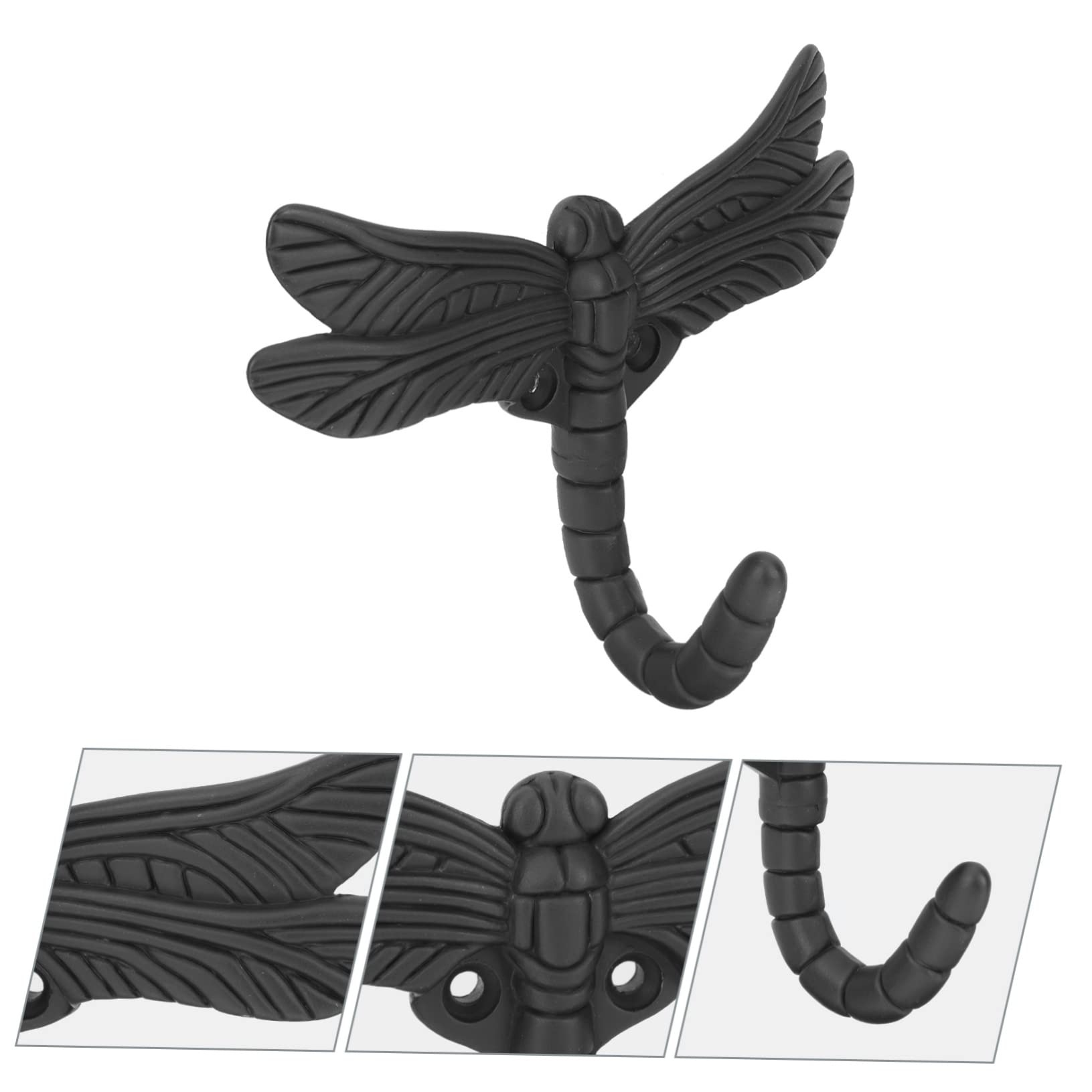 Cabilock Sturdy Iron Crafted Dragonfly Wall Hooks Multipurpose Coat and Hat Hanger Home Decor