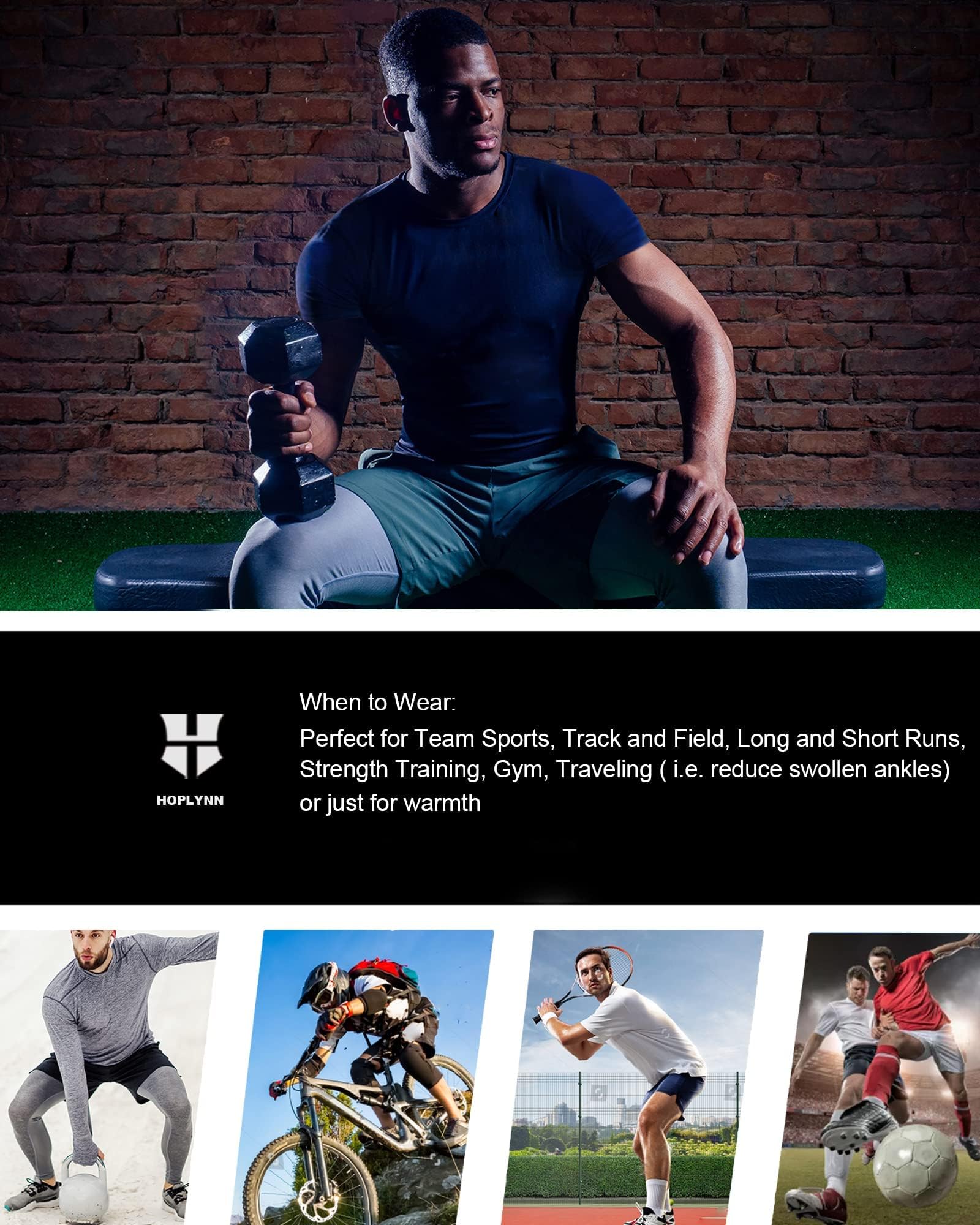 HOPLYNN 5 Pack Workout Compression Shirts Men Long/Short Sleeve Rash Guard Athletic Undershirt Gear T Shirt for Sports 2 Black 2 White 1 Blue S