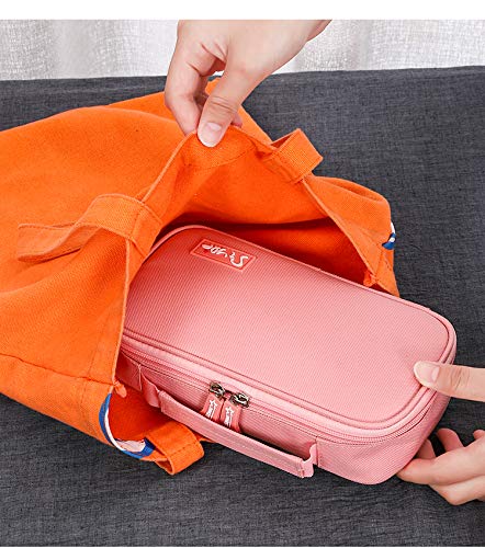 Pencil Case Large Capacity Pen Case School Large Storage Pencil Pouch Organizer case (Pink)…