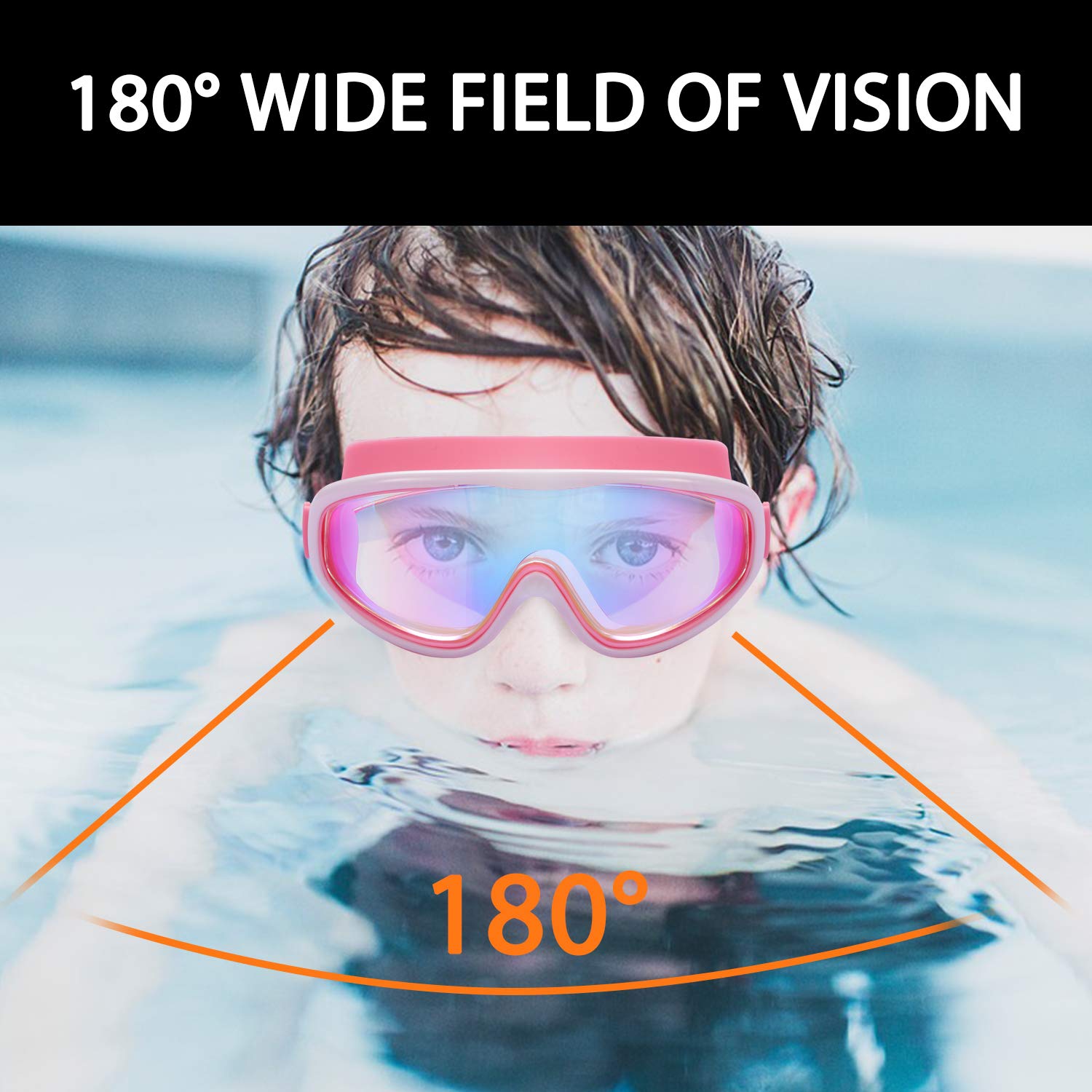 Young4us 2 Pack Kids Swim Goggles, Swimming Glasses for Children from 3 to 15 Years Old