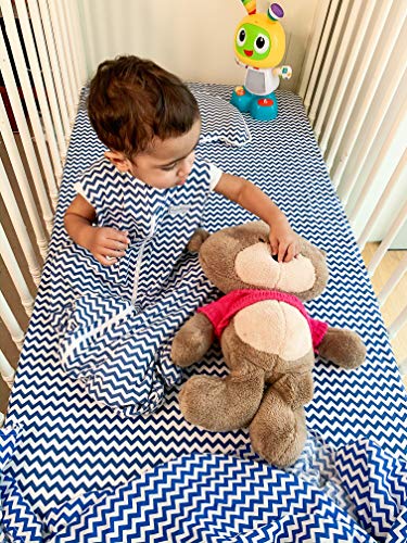 Pack n Play Sheets – Premium Pack and Play Sheets 4 Pack – 100% Super Soft Jersey Knit Cotton Playard Mattress Sheets – Portable Playpen Fitted Play Yard Mini Crib Sheet for Boy & Girl (24 x 38 x 5)