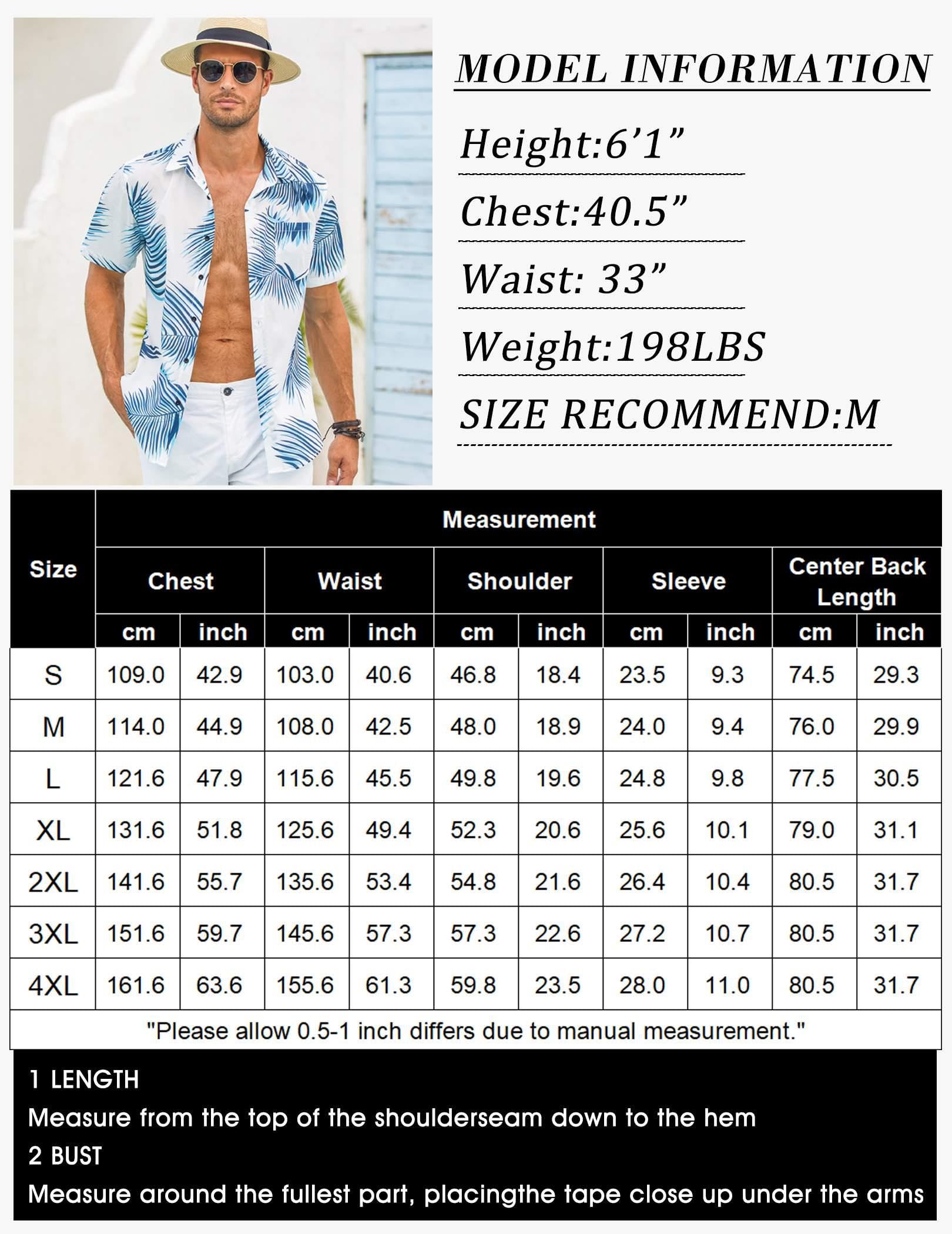 COOFANDY Men's Hawaiian Shirt Short Sleeve Casual Button Down Floral Printed Beach Shirts with Pocket Black