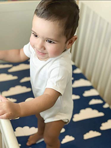Pack n Play Sheets – Premium Pack and Play Sheets 4 Pack – 100% Super Soft Jersey Knit Cotton Playard Mattress Sheets – Portable Playpen Fitted Play Yard Mini Crib Sheet for Boy & Girl (24 x 38 x 5)