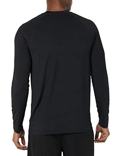 Amazon Essentials Men's Tech Stretch Long-Sleeve T-Shirt, Black, Small