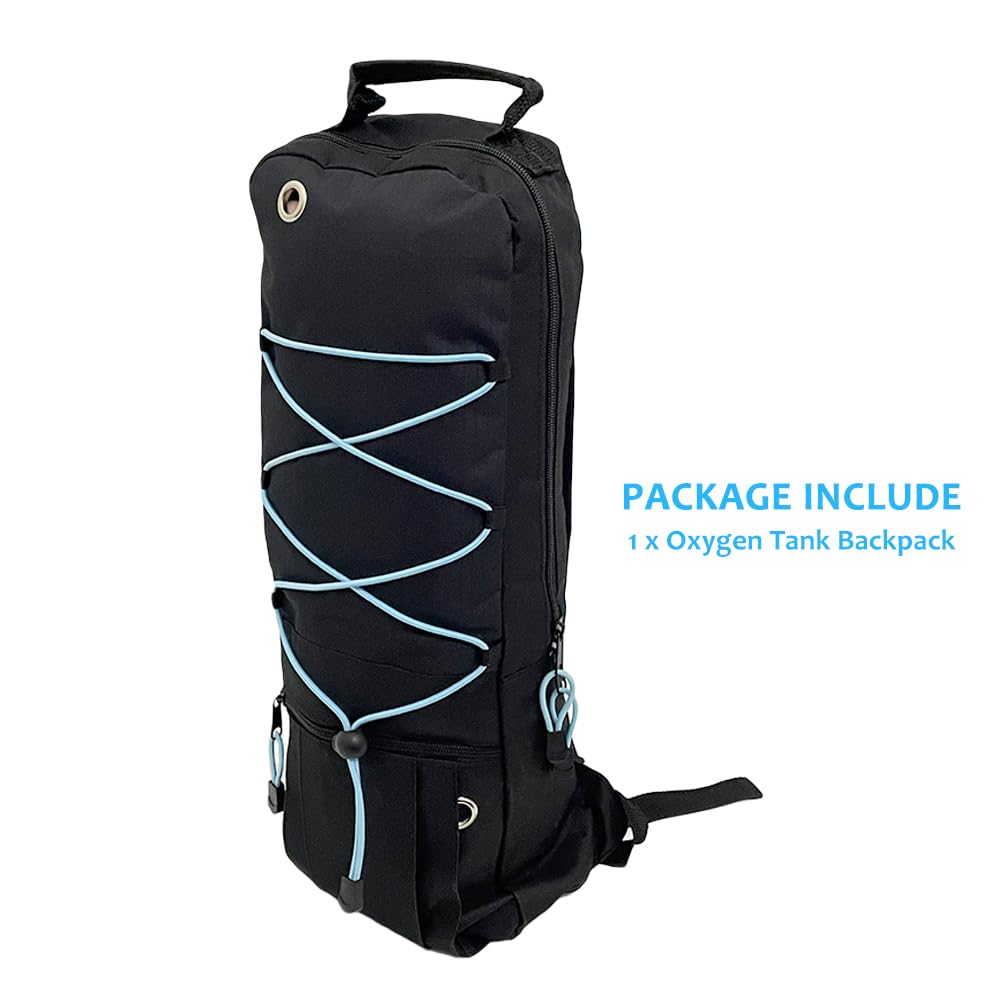 MUROCEA Oxygen Tank Backpack - Portable Cylinder Holder Bag Fits A, B, C, D, M2, ML6, M7 O2 Tank Carrier Pouch Accessories, 600D Oxford (21" Lx9 W)