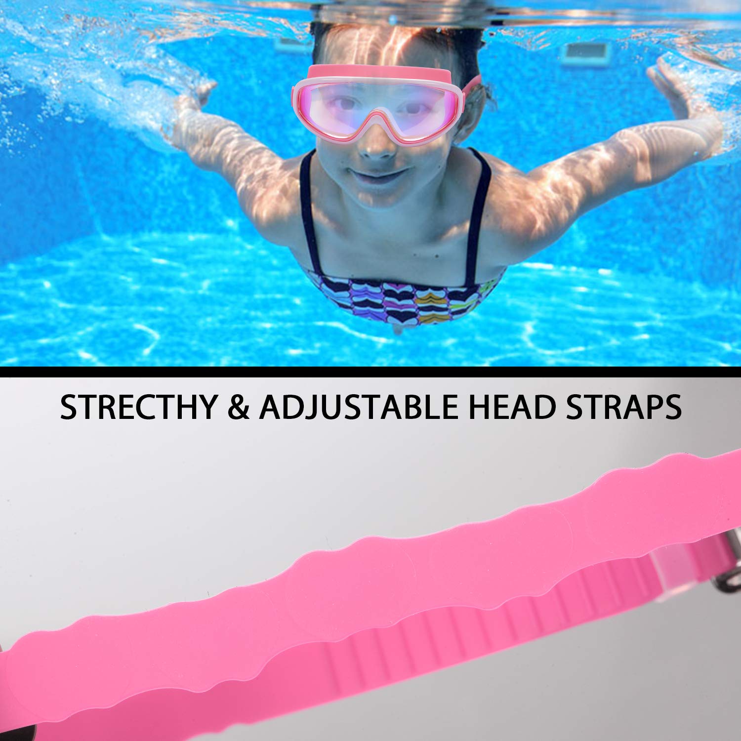 Young4us 2 Pack Kids Swim Goggles, Swimming Glasses for Children from 3 to 15 Years Old