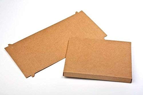 25 Kraft Paper Stationary Boxes w Clear Sleeves, 4 7/8" x 1" x 6 3/4" (Holds 10-12 Size A6 Card Sets))