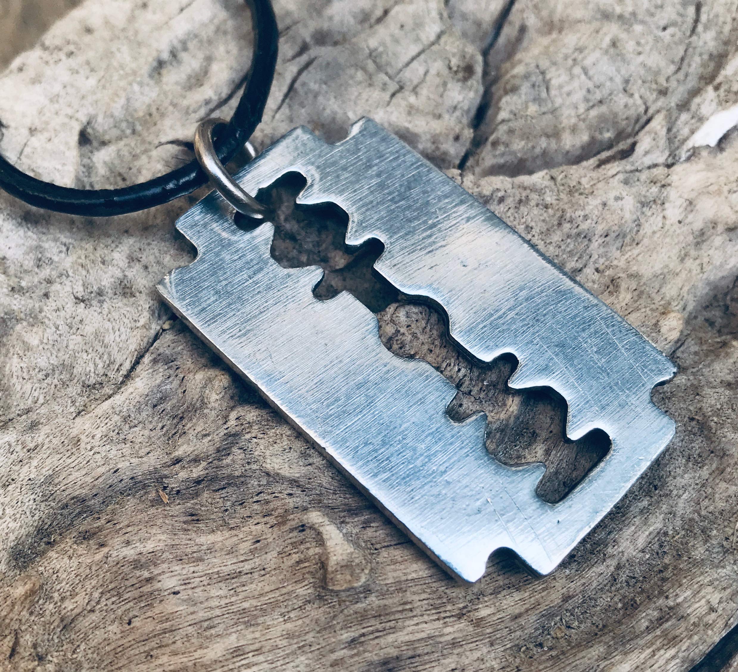 Trilogy Jewelry Pewter Faux Razor Blade Necklace/Pendant