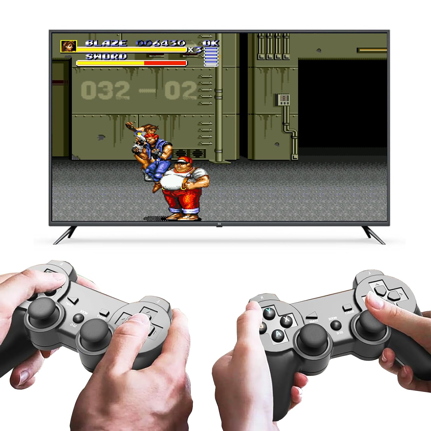 BLANDSTRS Handheld Game Console, Retro Game Player with 500 Classic FC Games 3.0 inch Screen, Rechargeable Battery Portable Games Controller Support for 2 Players & TV for Kids & Adult (Black)
