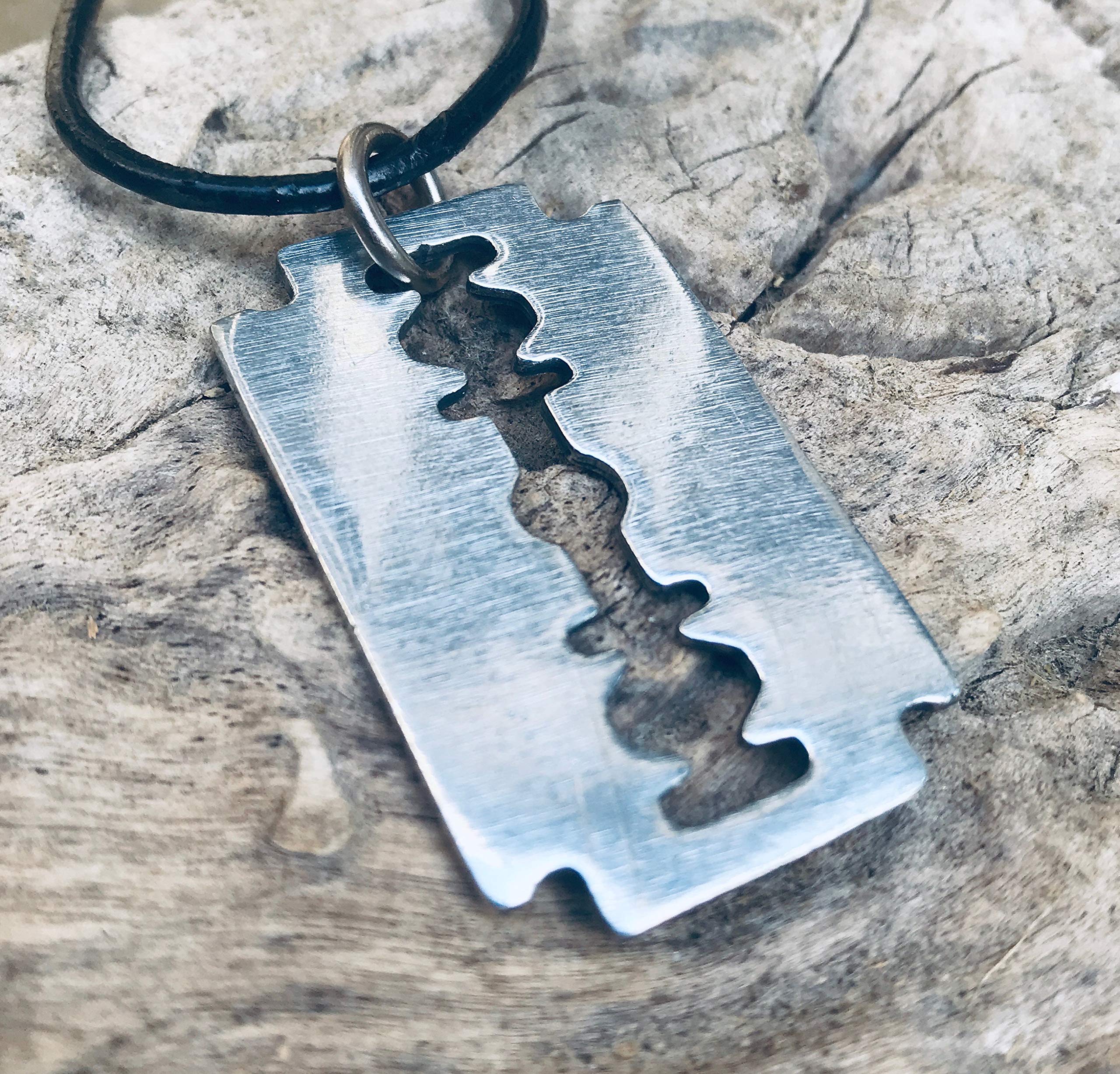 Trilogy Jewelry Pewter Faux Razor Blade Necklace/Pendant