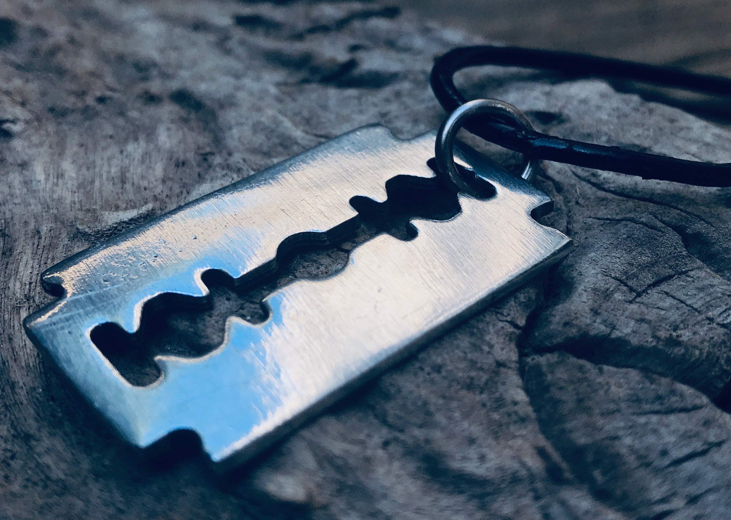 Trilogy Jewelry Pewter Faux Razor Blade Necklace/Pendant
