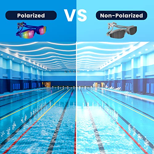 Nabevin Unisex-Adult Swim Goggles Full Protection Vanquisher 2.0 Polarized Anti-fog Anti-ultraviolet