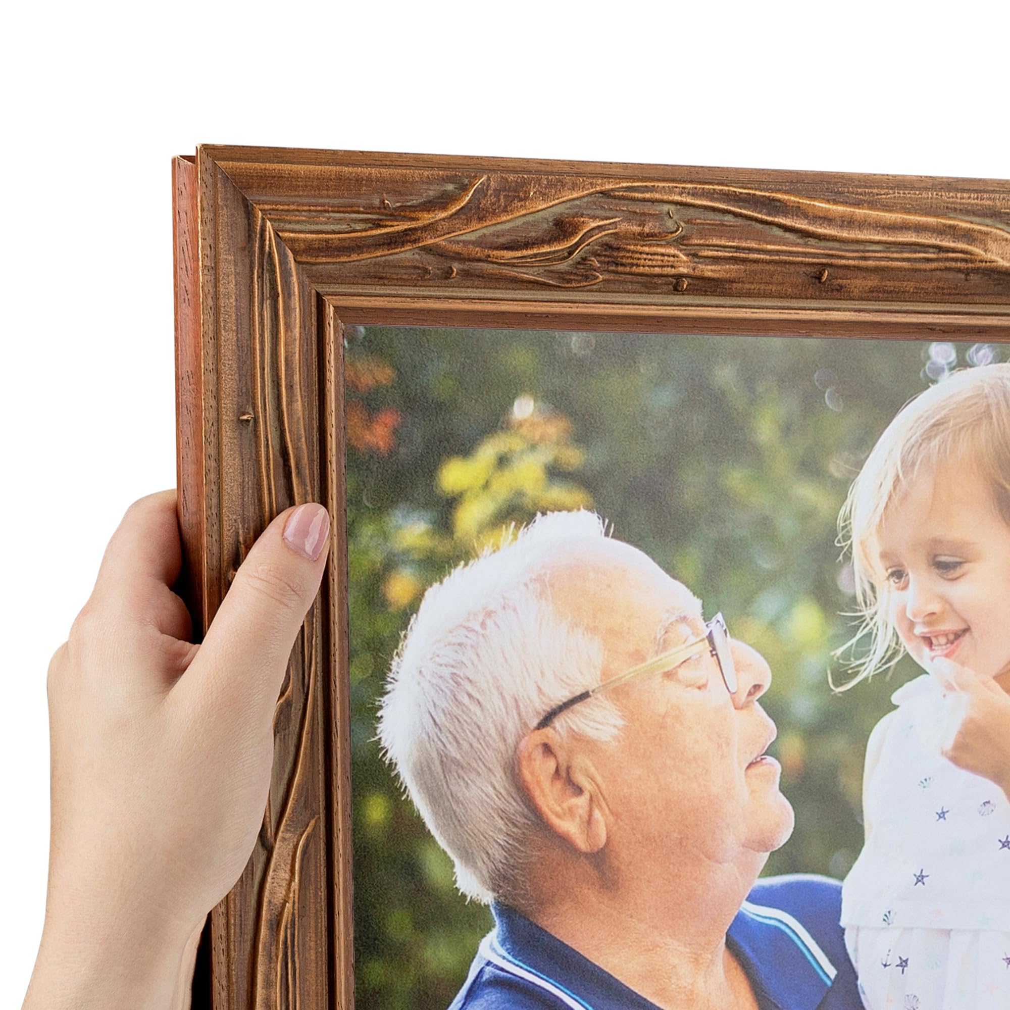 ArtToFrames 8x20 Inch Brown Picture Frame, This 1.25 Inch Custom Wood Poster Frame is Brown - Comes with Foam Backing 3/16 inch and Regular Glass (FBPLJ40023-8x20)