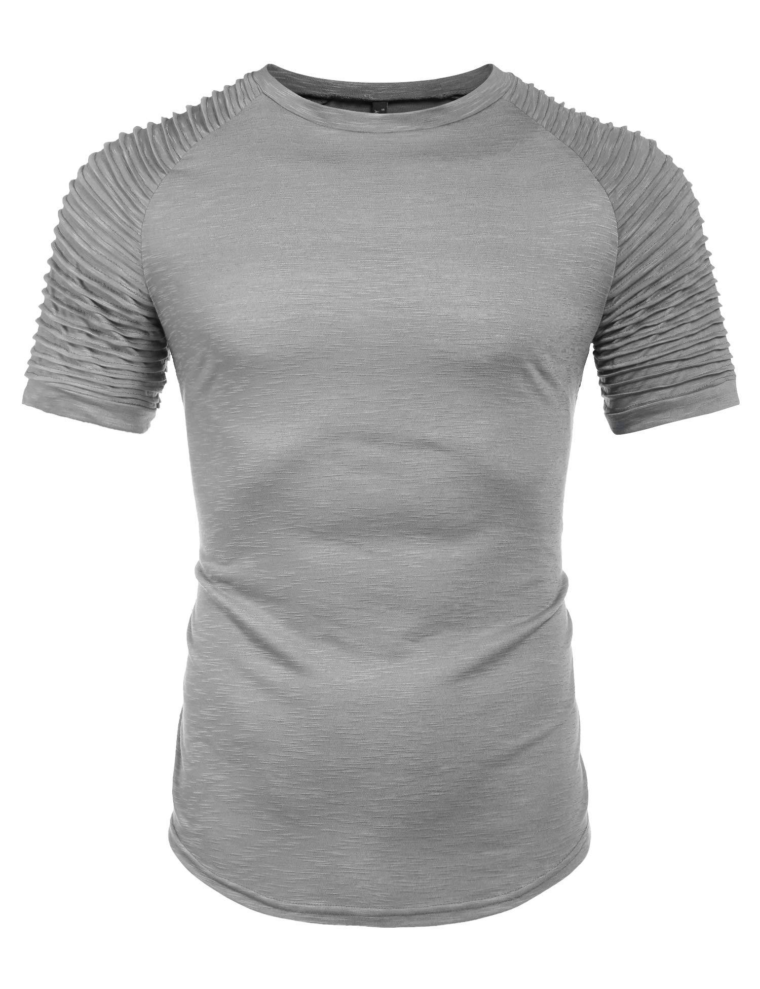 COOFANDY Mens Muscle Gym T-Shirts Fashion Hip Hop Shirt Light Grey L