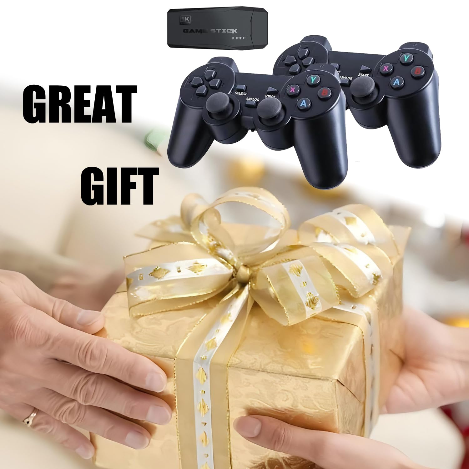 BLANDSTRS Handheld Game Console, Retro Game Player with 500 Classic FC Games 3.0 inch Screen, Rechargeable Battery Portable Games Controller Support for 2 Players & TV for Kids & Adult (Black)