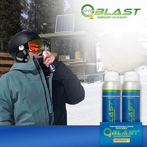 O2 Blast - Pure Oxygen Supplement, Quick Recovery for Exercise and Focus, Sanitary flip top Cap (4 Liter Oxygen Canisters - 2 Pack - Natural)