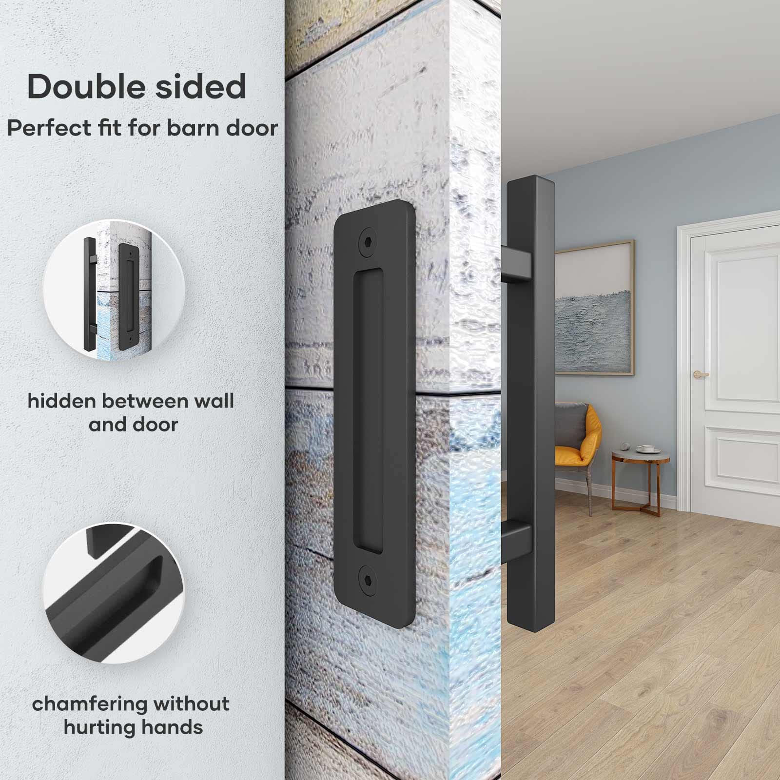 EaseLife 2 Pack 12" Sliding Barn Door Handles and Pulls Hardware,Rustic Double Sided,Heavy Duty