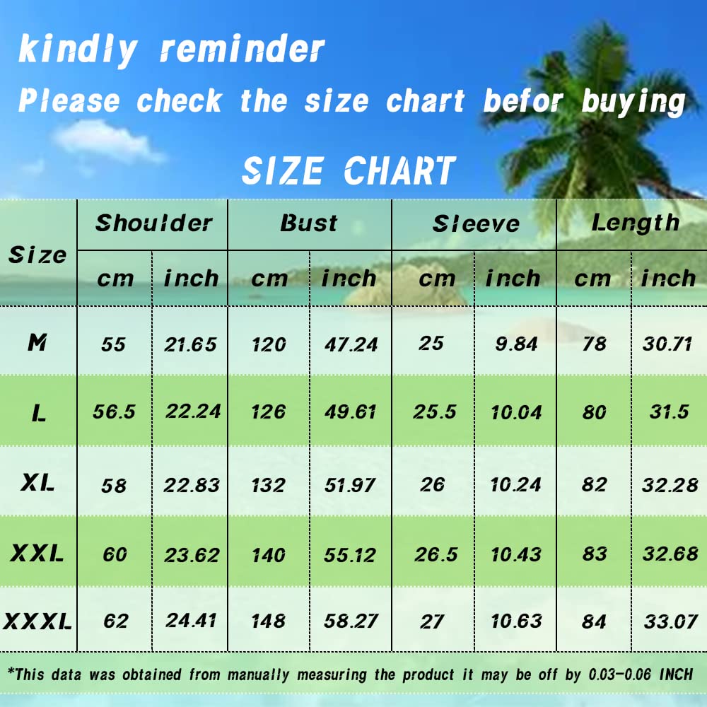 WRITKC Hawaiian Shirts for Men Loose Short Sleeve Mens Beach Shirts Resort Casual Shirts