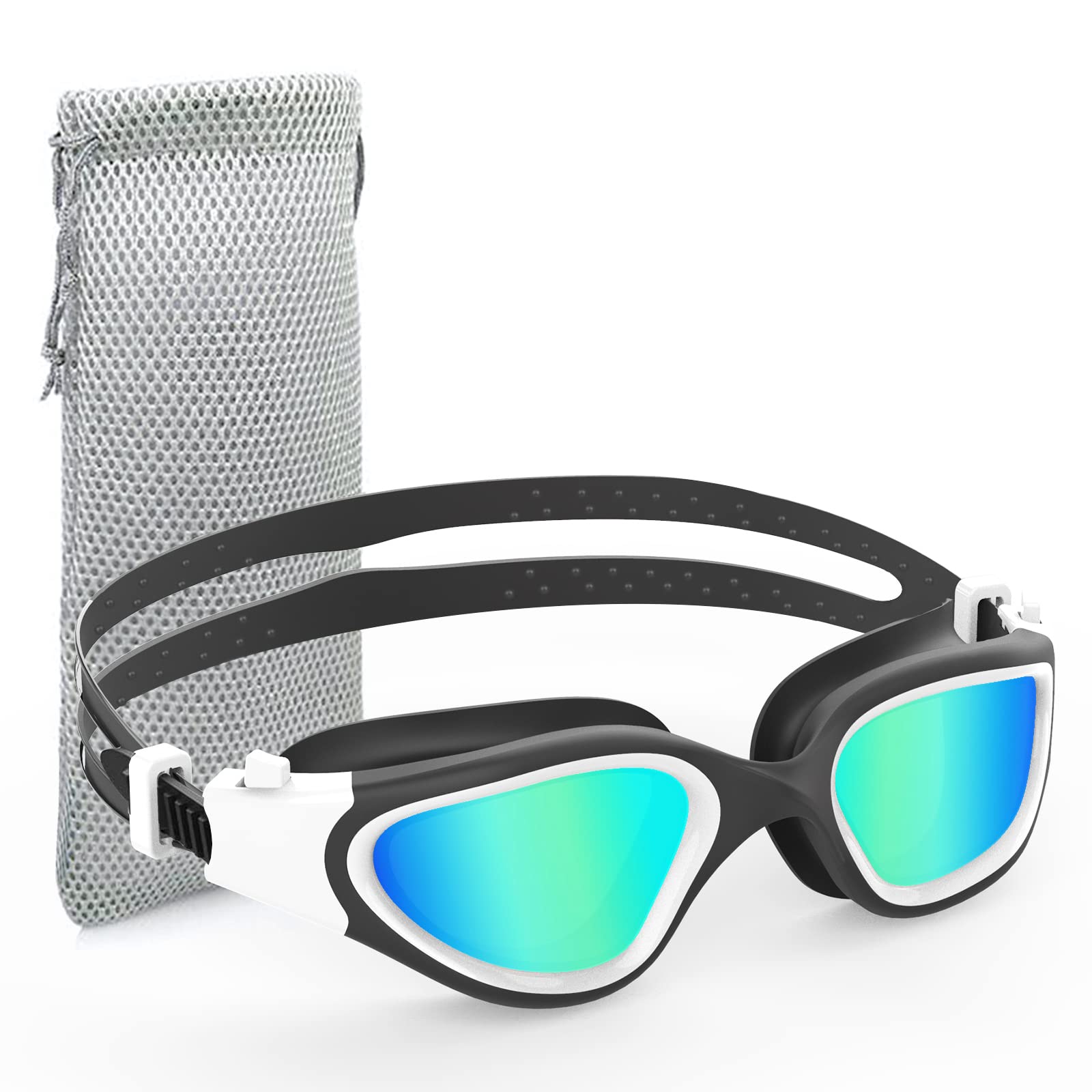 Kimasha Swim Goggles, Polarized Swimming Goggles Swimming Goggles for Men Women Adults,Anti Fog/UV Protection (Polarized + Mirror Gold)
