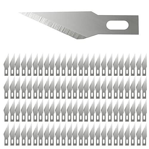 ISHEY 100-Piece Utility Knife Blades, Utility Knife Replacement Blades, Perfect for Scrapbooking, Cutting Fabric, Stencils, Wood Carving, Model Projects (100)