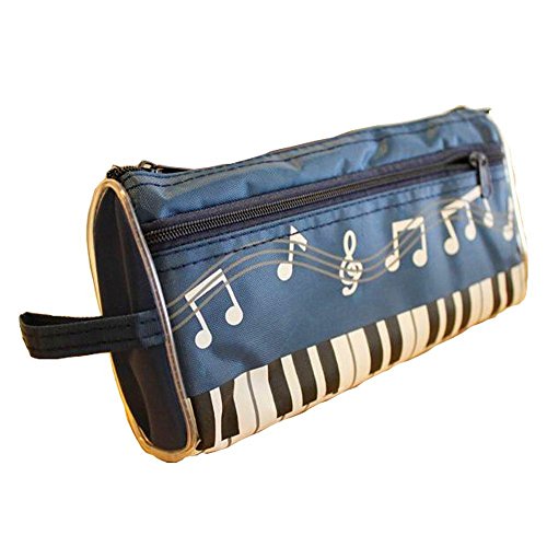 Kangkang@ Music Theme Bags Cosmetic Pen Pencil Bag Case Deep Blue Music Style Bags Note Pen Bag the Piano Cosmetic Bag Gift of Music