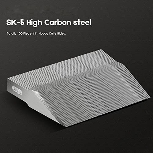 ISHEY 100-Piece Utility Knife Blades, Utility Knife Replacement Blades, Perfect for Scrapbooking, Cutting Fabric, Stencils, Wood Carving, Model Projects (100)