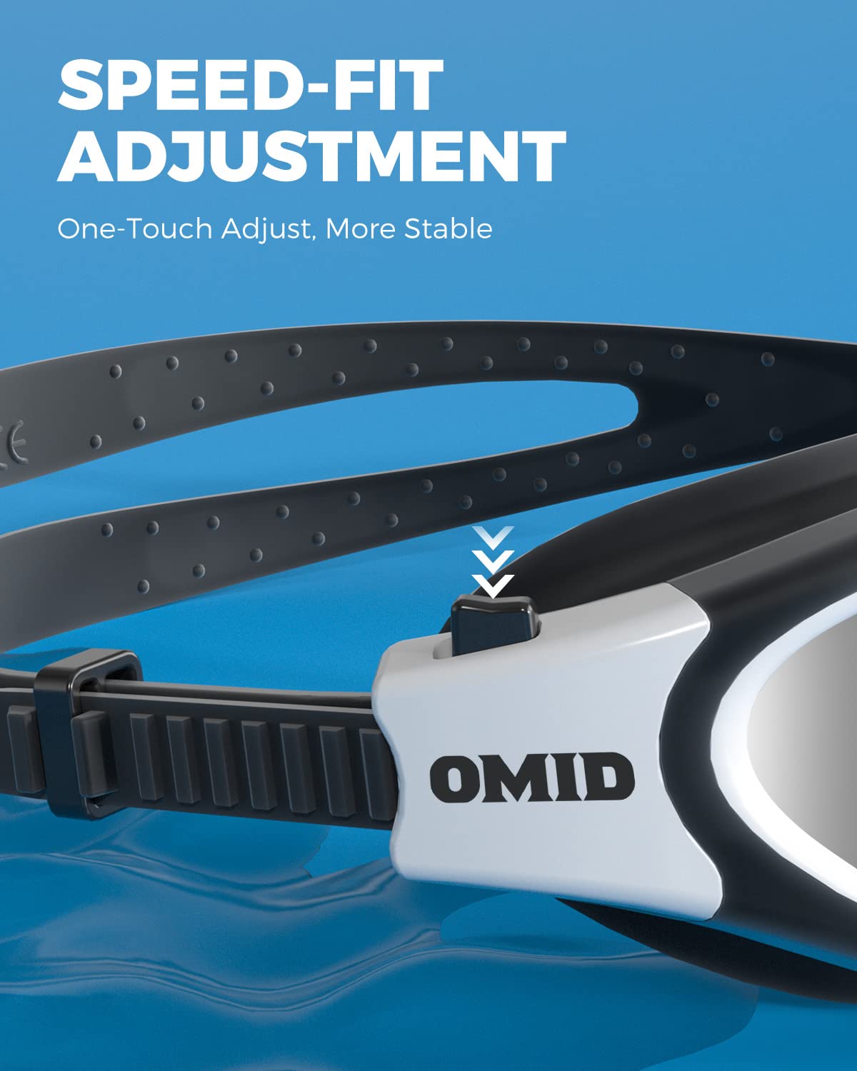 OMID Swim Goggles, P2 Polarized Swimming Goggles for Men Anti-fog Goggles Swimming for Adult Women