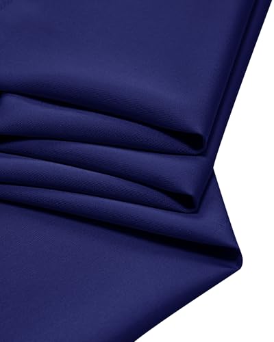 Alimens & Gentle Men's Dress Shirts Transitional Weather Long Sleeve Stretch Wrinkle-Free Button Down Navy