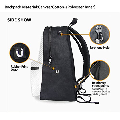 Bigcardesigns Cool Wolf Canvas Bookbag School Laptop Backpack for Men Boys