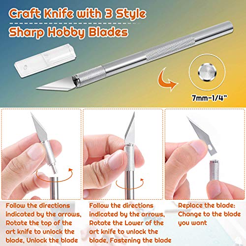 Audab 18" x 12" Self-Healing Cutting Mat and Craft Knife kit with 30Pcs Hobby Blades Art Knife for Craft, Sewing, Fabric, Quilting, Scrapbooking Project