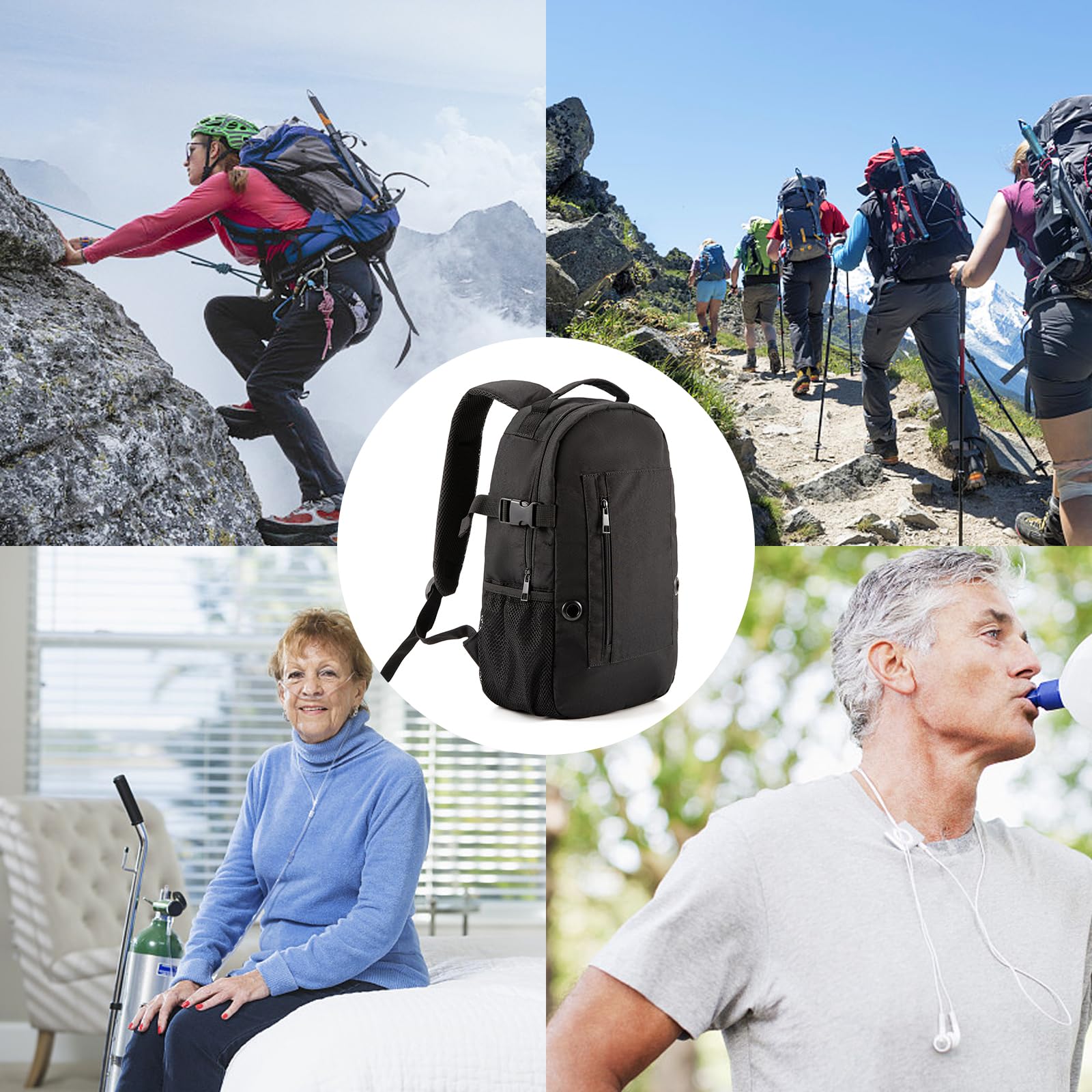 Oxygen Tank Backpack Portable Oxygen Cylinder Carrying Bag Tank Holder for Travel Daily Compatible with Tank Size M2, M4/A, ML6, M6/B, M7, M9/C