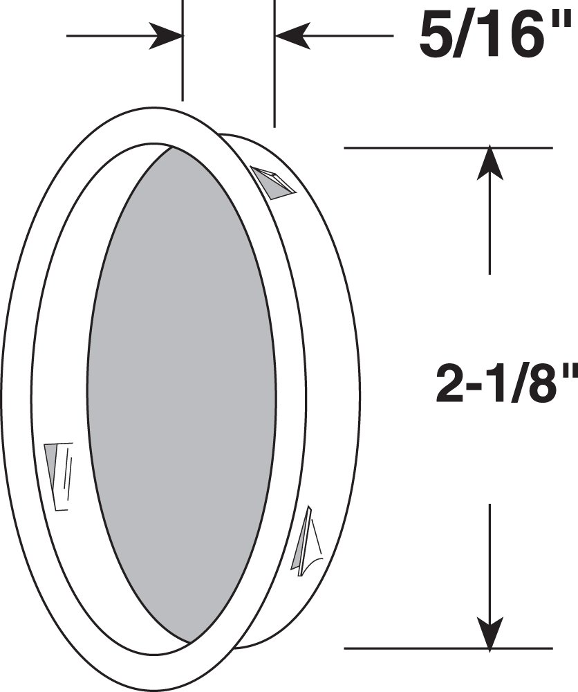 Prime-Line MP6869 Mortise Closet Door Pull, 5/16 In. Depth x 2-1/8 In. Outside Diameter (5 Pack)