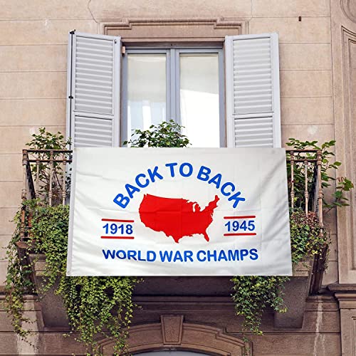 -Back to Back World War Champs Flag 3x5 FT Banner,The color is bright and lasting, not easy to fade.