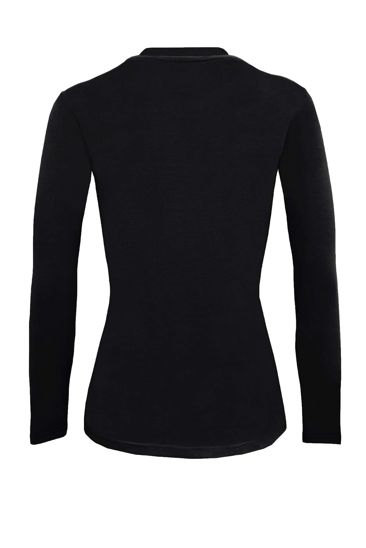 Natural Uniforms Women's Under Scrub Tee Crew Neck Long Sleeve T-Shirt (Black, X-Large)