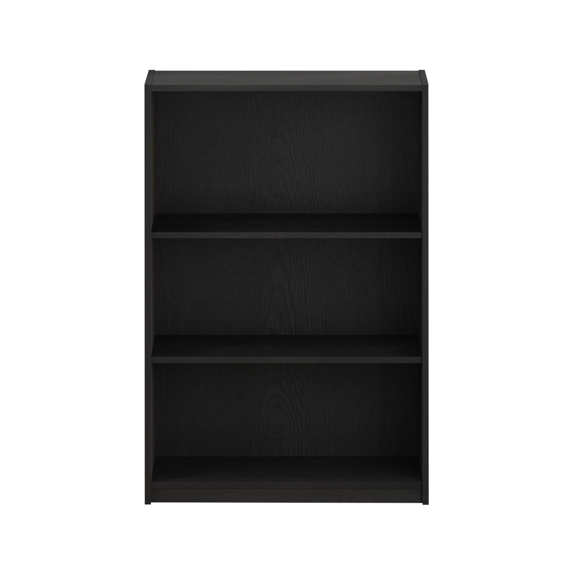 Furinno Jaya Simple Home 3-Tier Adjustable Shelf Bookcase, Black Pasir 3-Tier Open Shelf Bookcase, Espresso