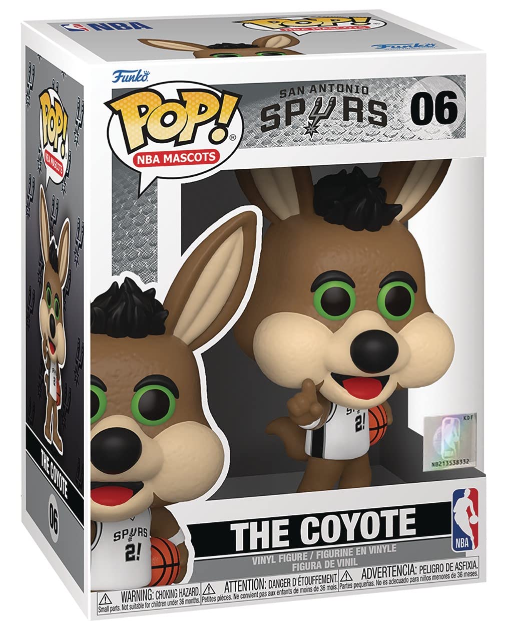 POP NBA Mascots: San Antonio - The Coyote Funko Pop| Vinyl Figure (Bundled with Compatible Pop Box Protector Case), Multicolor, 3.75 inches