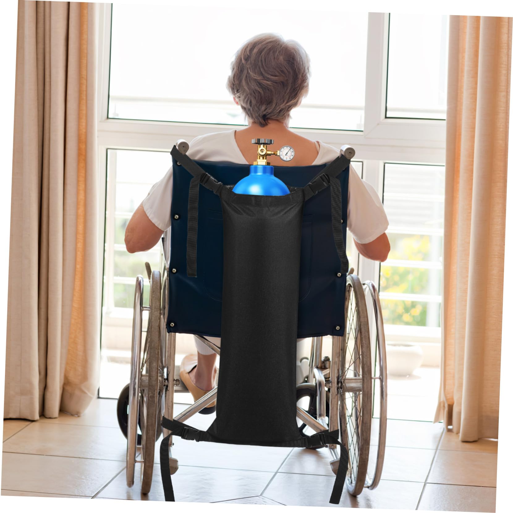Oxygen Cylinder Pannier Bag Storage Bag Buggy Bag Buckle Oxygen Tank Pouch Wheelchair Storage Pouch Oxygen Trolley Pouch Scuba Tank Holder Travel Oxford Cloth Bag