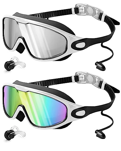 Voph Swim Goggles 2 Pack, Wide View Anti Fog & UV Swimming Goggles, No Leaking Goggles Swimming Adult Youth Teen