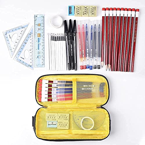 BWBOWANG pencil case large capacity pencil case storage box cosmetic bag Oxford cloth large storage stationery case with zipper, suitable for most pencil cases (black), wlf-118, 8.27x2.75x3.75